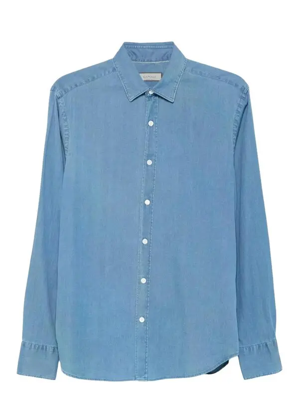 Canali Long-sleeve Denim Shirt - Blue