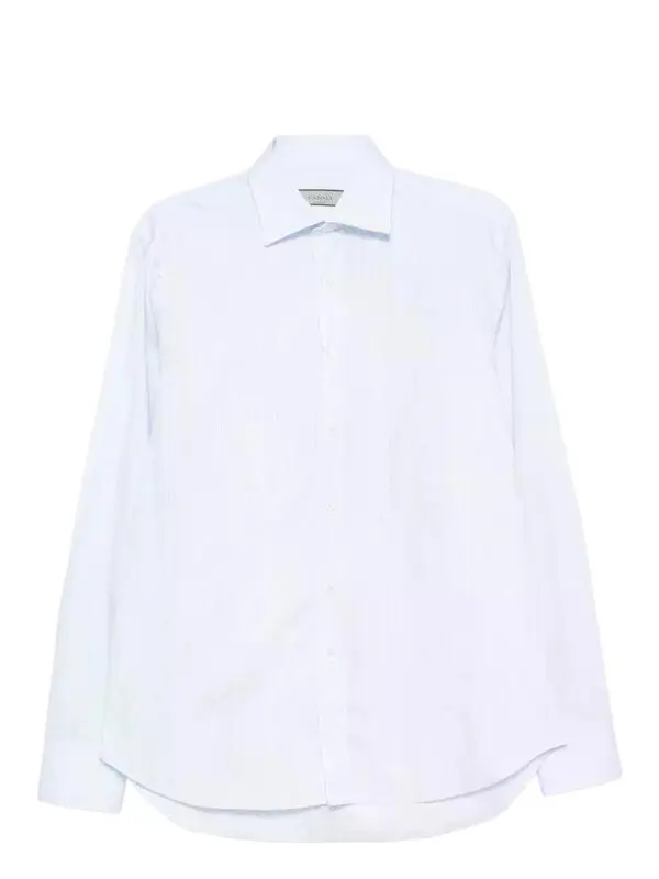 Canali Pinstripe Cotton Shirt - Blue
