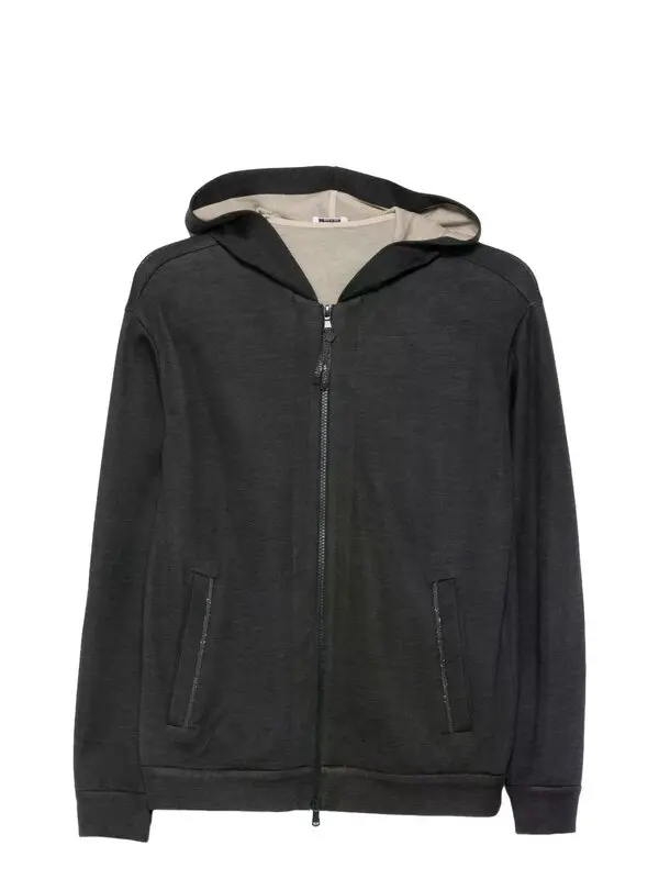 Brunello Cucinelli Zip Fastening Cotton Hoodie - Grey