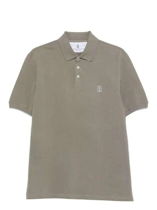 Brunello Cucinelli Embroidered Polo Shirt - Green
