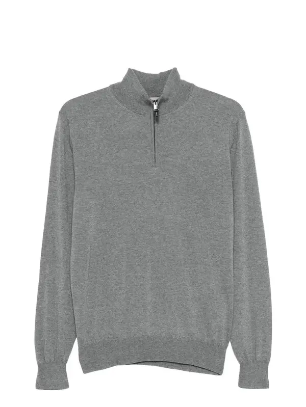 Canali Half-zip Top - Grey