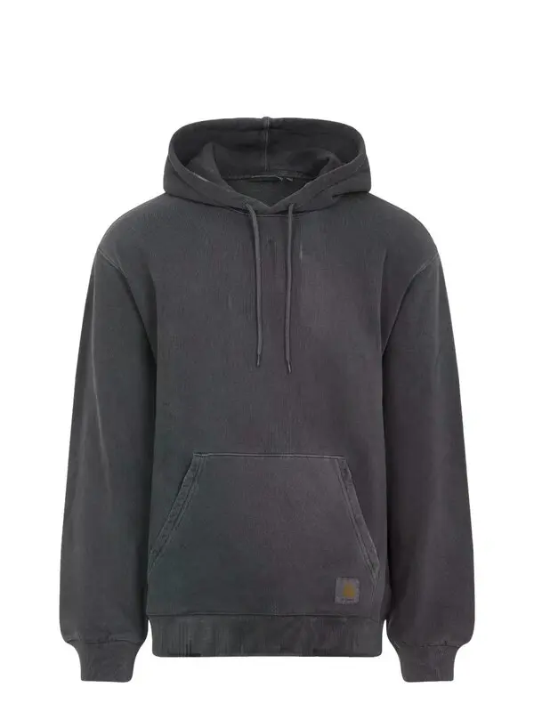Carhartt Work In Progress Drawstring-hood Pouch-pocket Hoodie - Black
