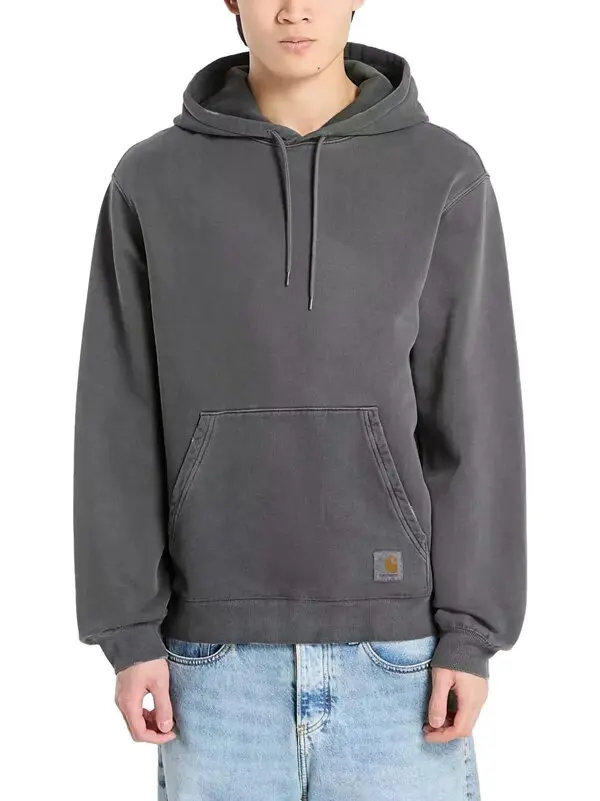 Carhartt Work In Progress Drawstring-hood Pouch-pocket Hoodie - Black
