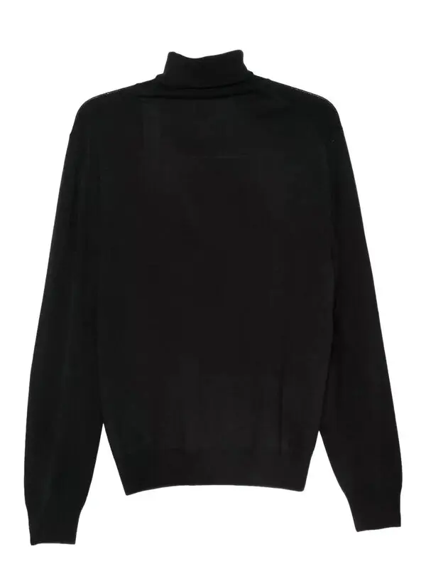 Canali Roll-neck Fine Knit Sweater - Black