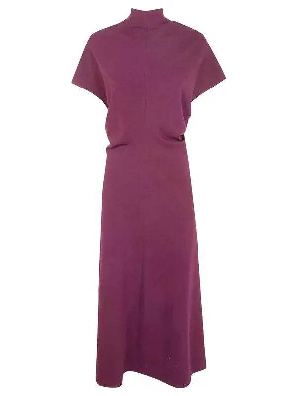 DRHOPE High-neck Panelled Dress - Purple
