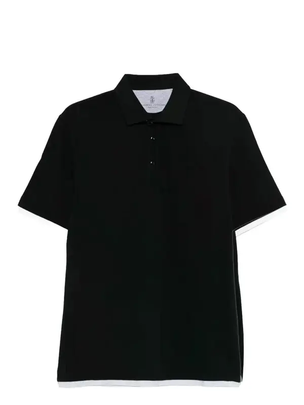 Brunello Cucinelli Trim Polo Shirt - Black