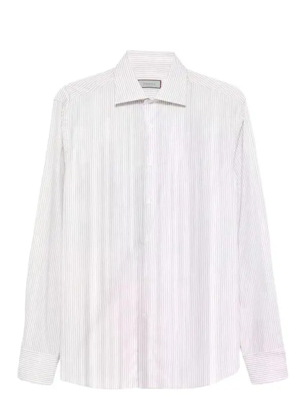 Canali Striped Cotton Shirt - White