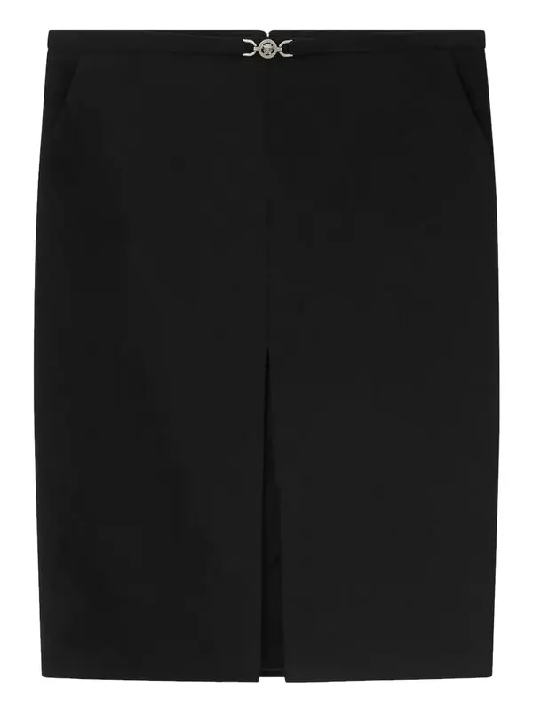 Versace Wool Midi Skirt - Black