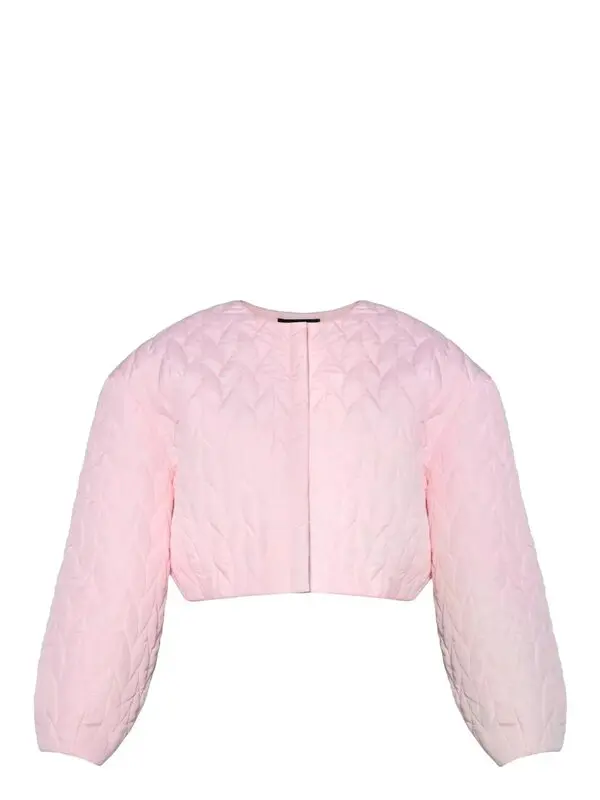 ANOUKI Quilted Embellished Bomber Jacket - Pink
