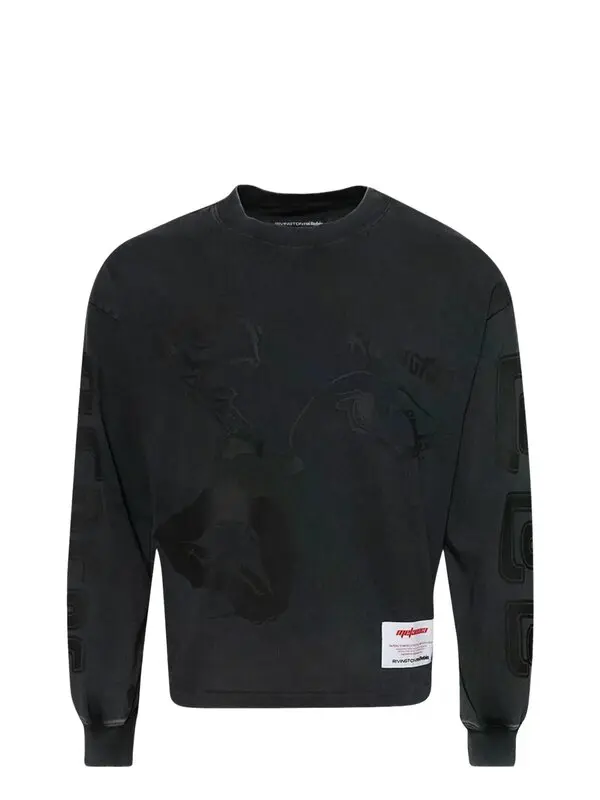 RRR123 Graphic-print Long-sleeved Sweatshirt - Black