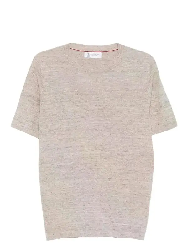 Brunello Cucinelli Short-sleeve Knitted T-shirt - Neutrals