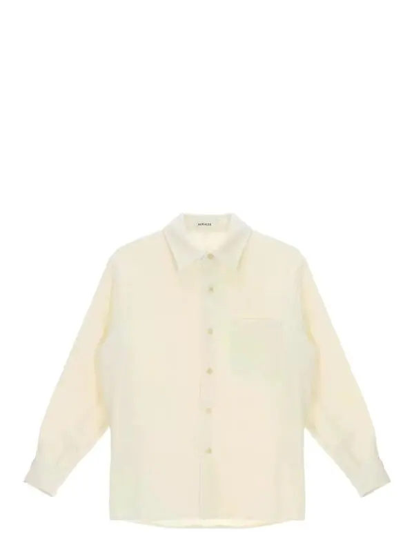 Auralee Homespun Tweed Shirt Blouson - White