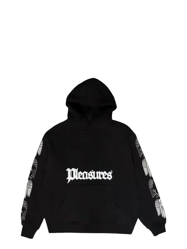 PLEASURES Graphic Print Hoodie - Black
