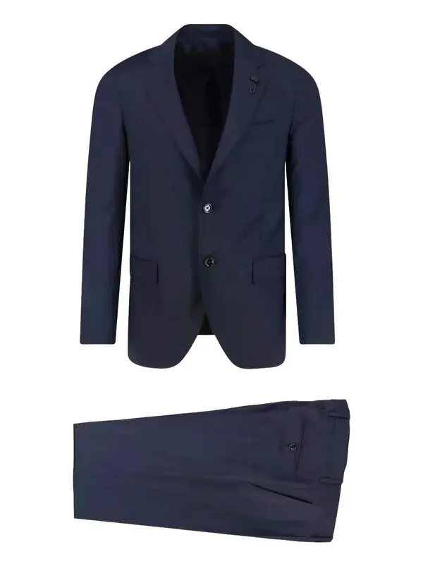 LARDINI Wool Single-breasted Suit - Blue