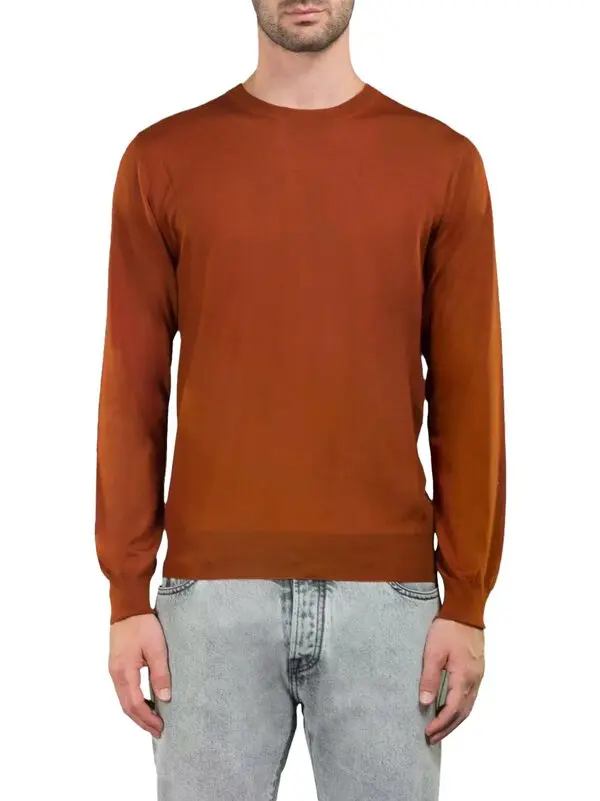 MOORER Orvieto Crew-neck Long-sleeve Sweater - Brown