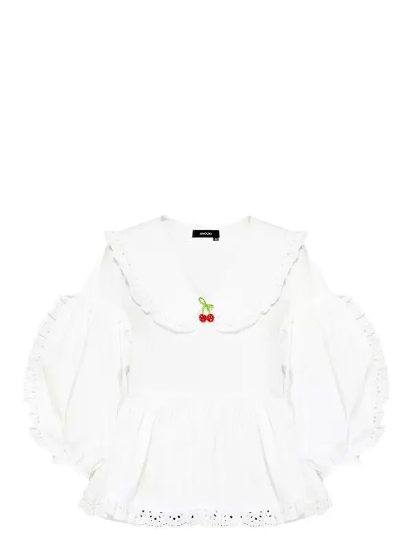 ANOUKI Ruffled Blouse - White
