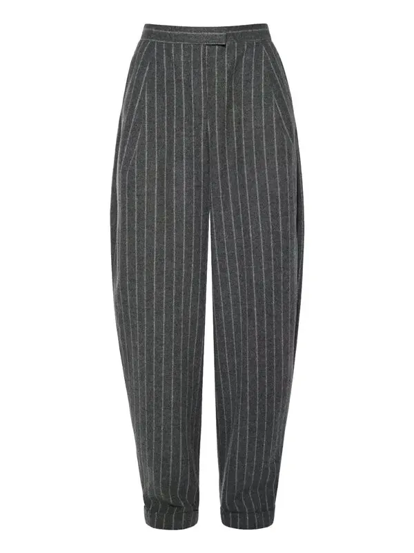 ANOUKI Pinstripe Trousers - Grey