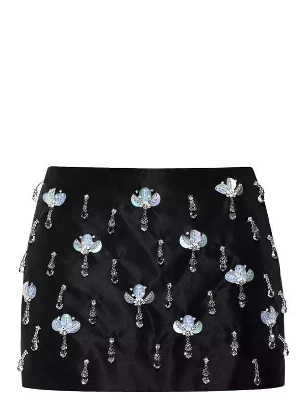 ANOUKI Crystal-embellished Mini Skirt - Black