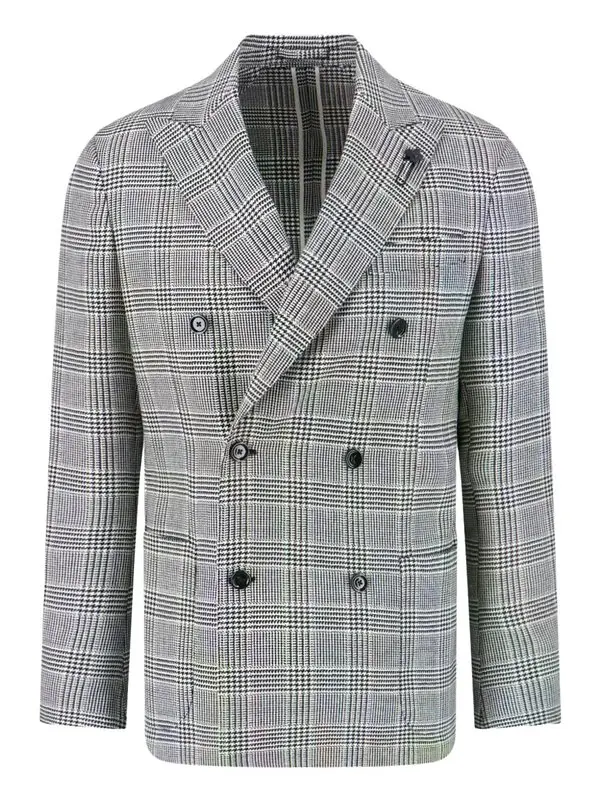 LARDINI Double-breasted Blazer - Grey