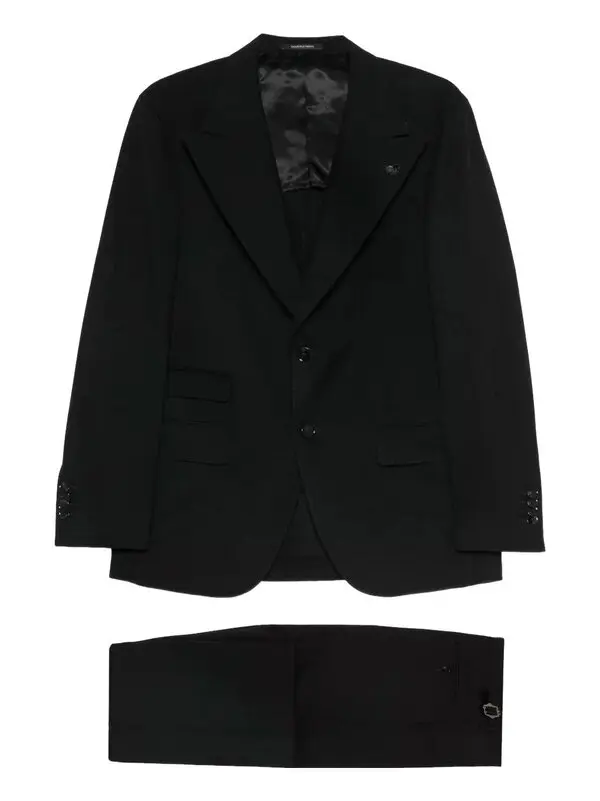 LUIGI BIANCHI MANTOVA Single-breasted Notched-lapel Suit - Black