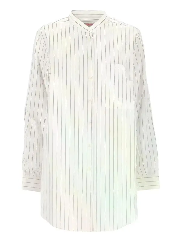 CUANTICO Pinstriped Pocket Shirt - White