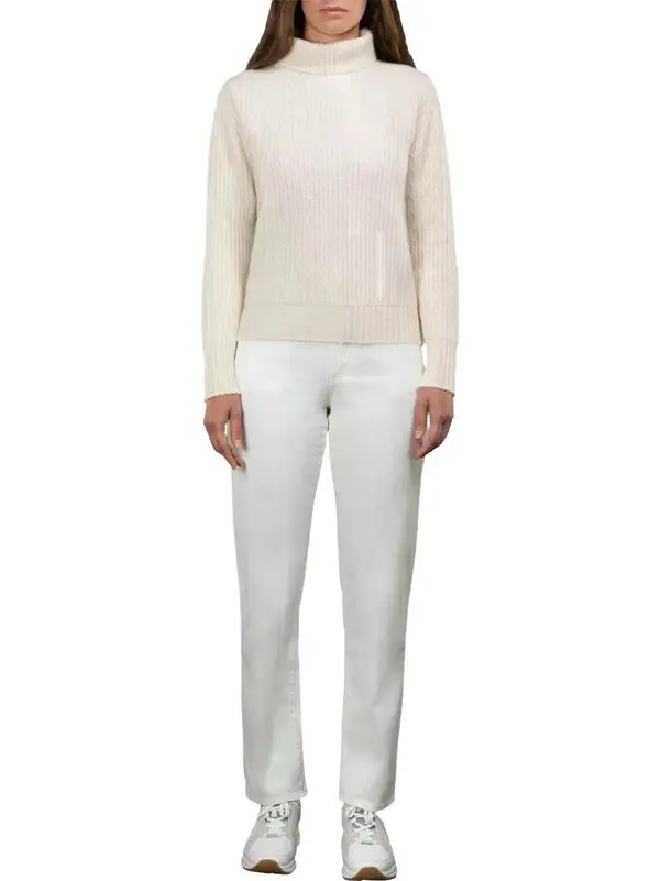 MOORER Cable-knit Turtleneck Sweater - Neutrals