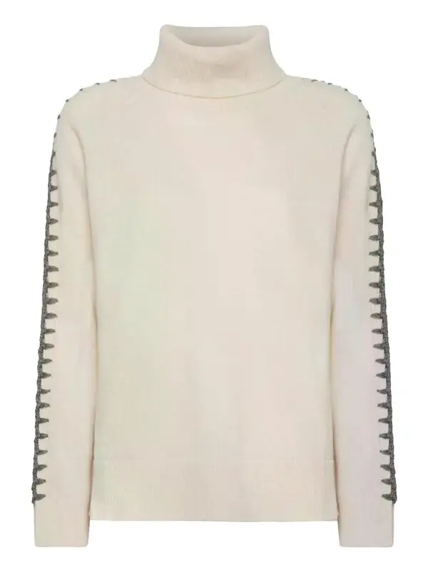 ELENA MIRO` Shoulder Detail Knitwear - Neutrals