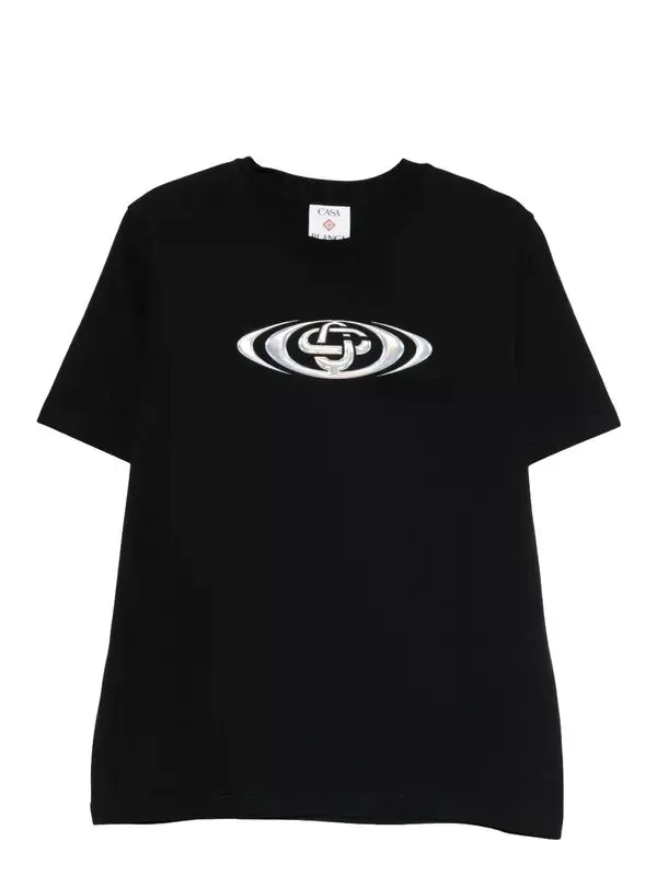Casablanca Warped-logo Classic T-shirt - Black