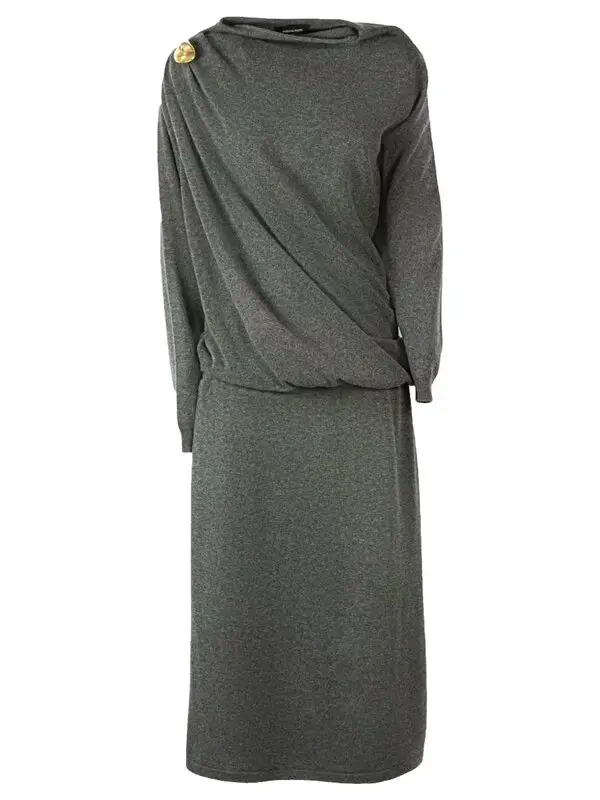 Fabiana Filippi Long-sleeve Midi Dress - Grey