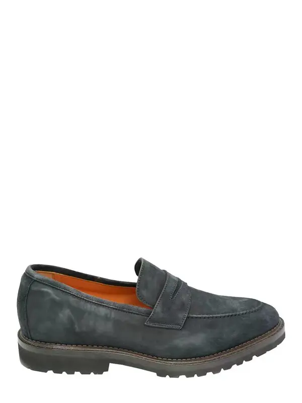 ANDREA VENTURA FIRENZE Norvegese Suede Penny Loafers - Grey