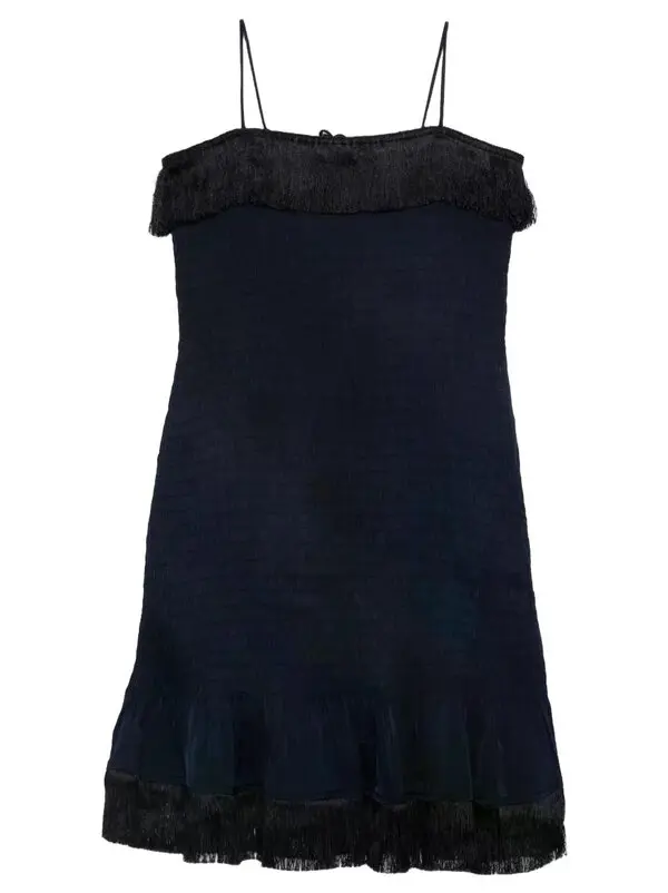 BY MALENE BIRGER Frange Tassel Mini Dress - Blue