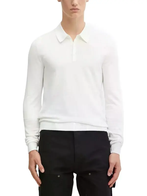 Hugo Buttoned Knitted Polo Shirt - White