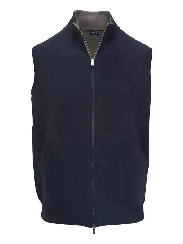 Fedeli Stan Zip Sleeveless Gilet - Blue