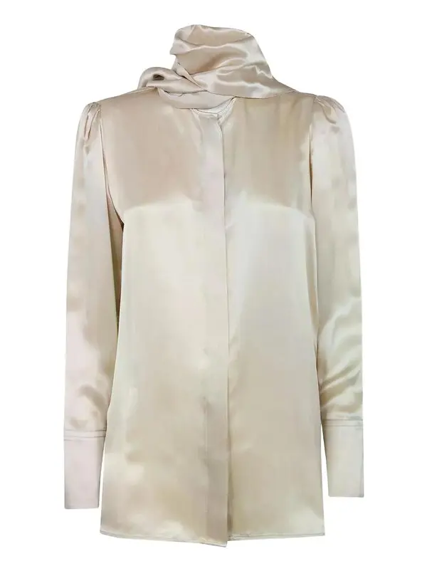 Liviana Conti Edna Tie-neck Long-sleeve Shirt - Neutrals