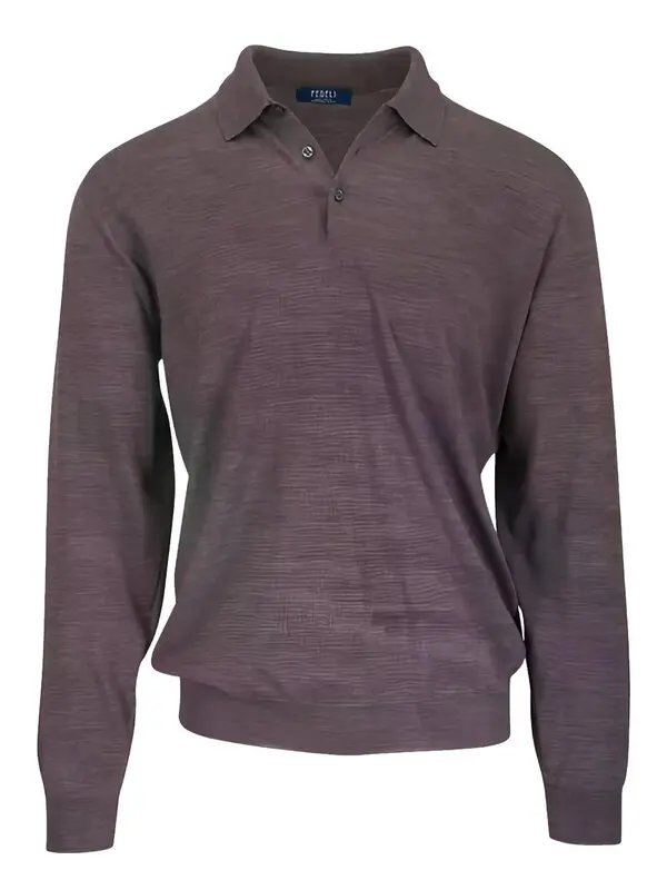 Fedeli Collared Polo Shirt - Brown