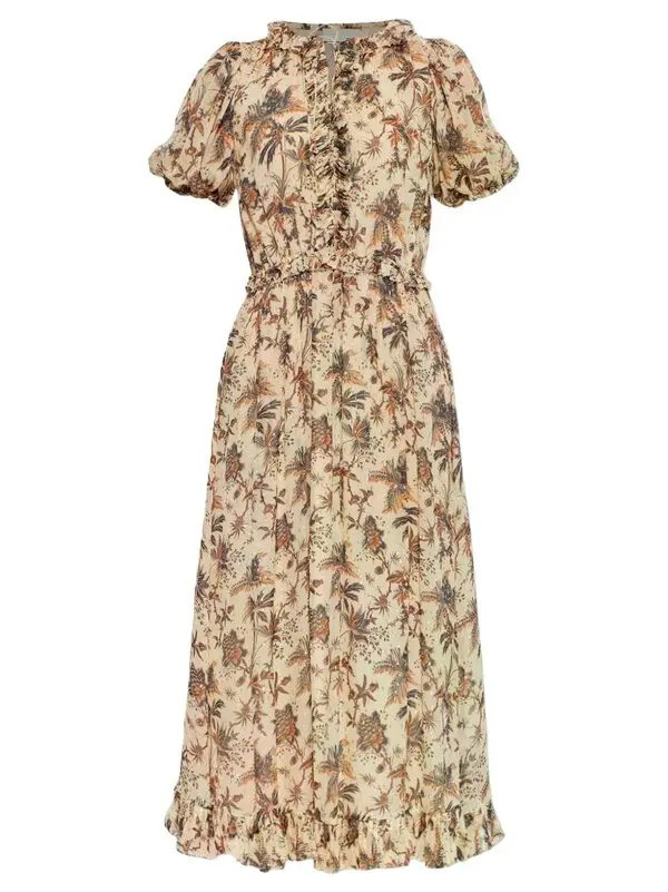 Ulla Johnson Rosamunde Floral Midi Dress - Neutrals
