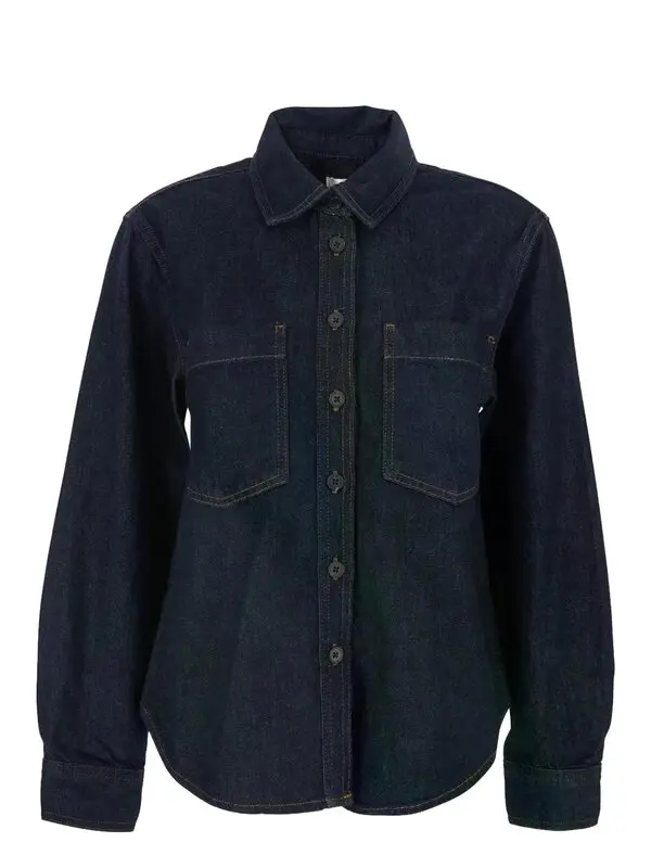 FRAME The Polished Denim Shirt - Blue