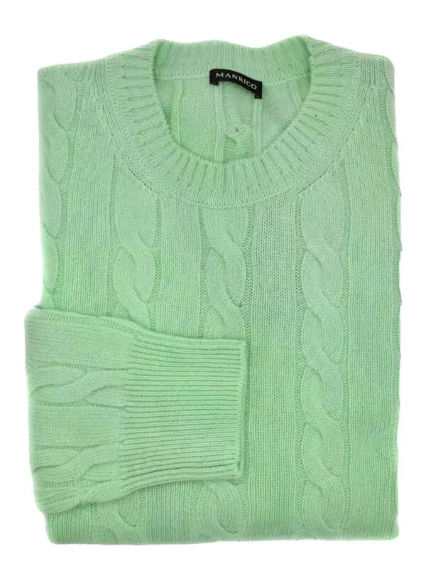 Manrico Cashmere Cable-knit Cashmere Sweater - Green