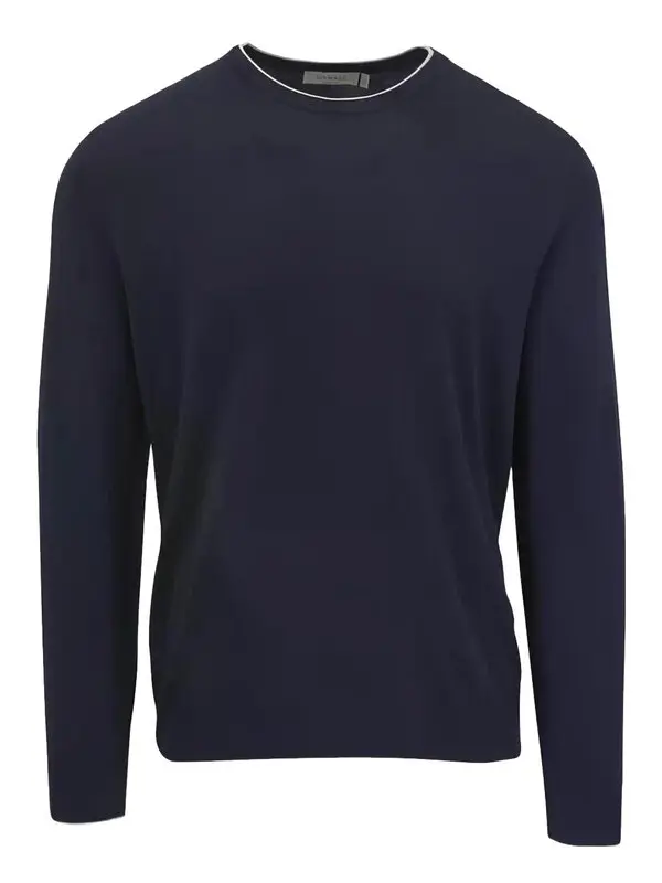 Canali Trim-detail Sweater - Blue