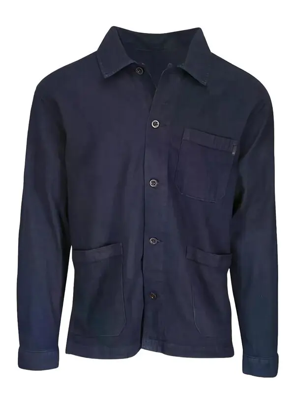 Ag Multiple-pocket Button-front Overshirt - Blue