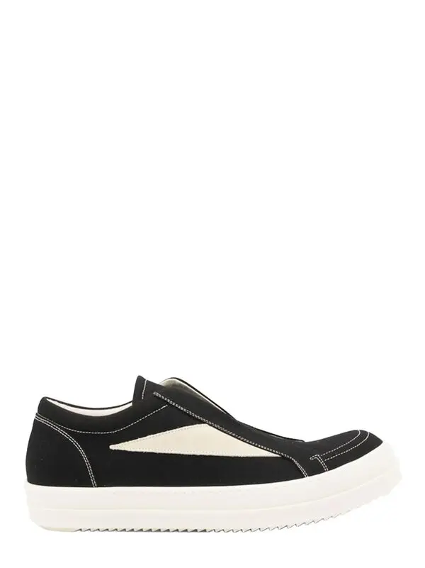 Rick Owens Low Panelled Slip-on Sneakers - Black/milk
