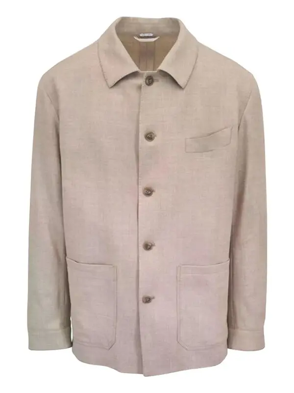 ATELIER MUNRO Button-front Patch-pocket Shirt Jacket - Neutrals