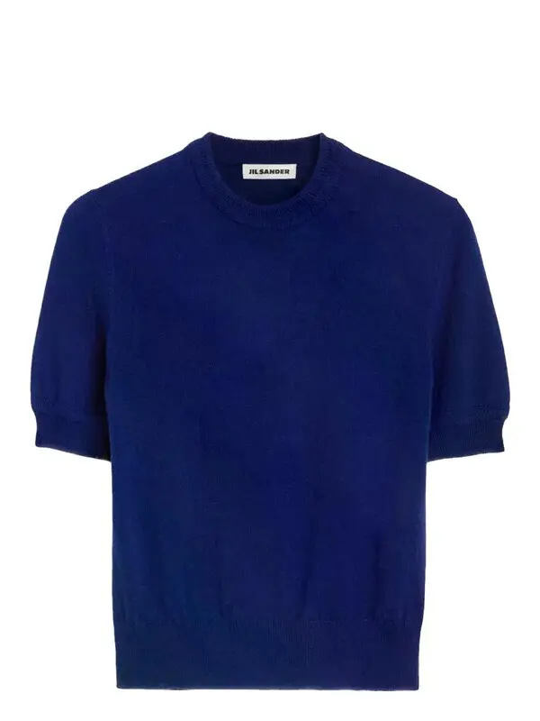 JIL SANDER Wool Knitted T-shirt - Blue