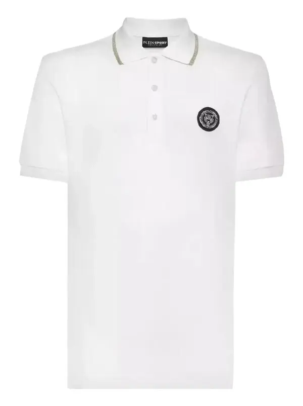 PLEIN SPORT Ss Tiger Emblem Polo Shirt - White