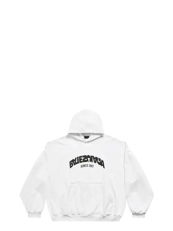 Balenciaga Back Flip Logo Hoodie - White