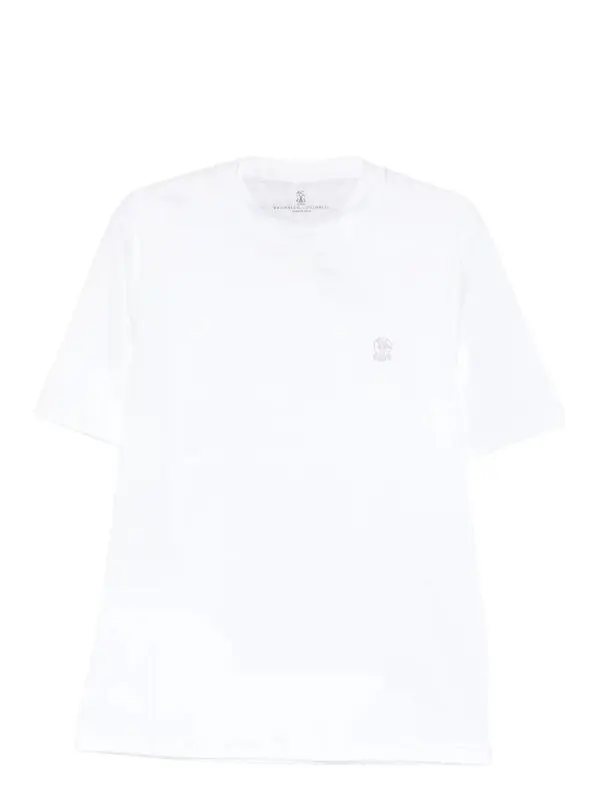 Brunello Cucinelli Embroidered-logo T-shirt - White