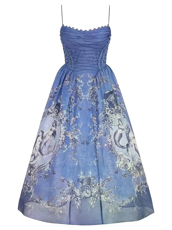 Zimmermann Picnic Beaded Maxi Dress - Blue