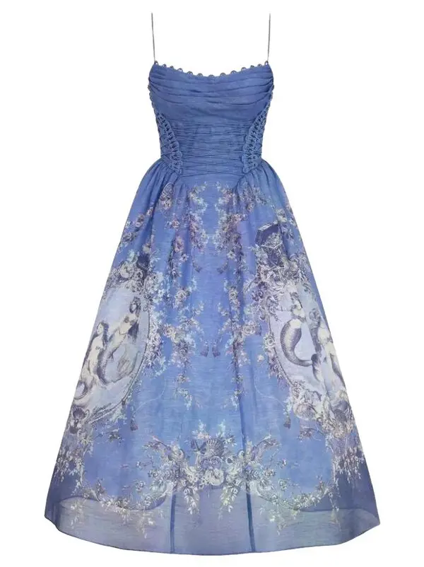 Zimmermann Rebellion Midi Dress - Blue