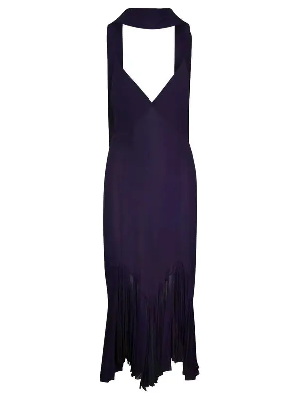 Khaite Halter-neck Pleated Midi Dress - Purple