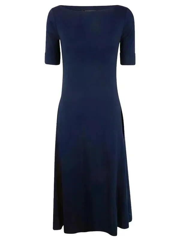 Ralph Lauren Boat-neck Midi Dress - Blue